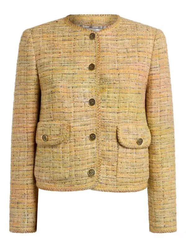 Etro Tweed-effect Cropped Jacket - Neutrals