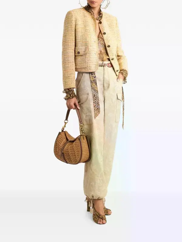 Etro Tweed-effect Cropped Jacket - Neutrals