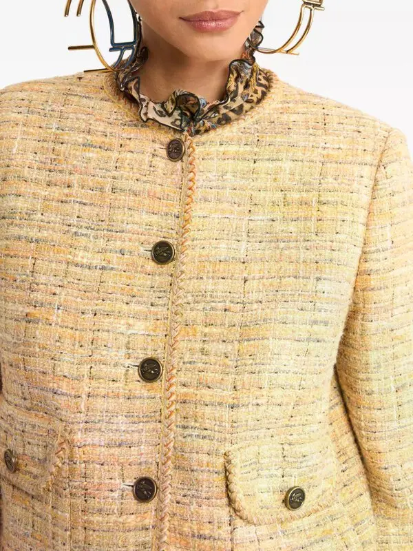 Etro Tweed-effect Cropped Jacket - Neutrals