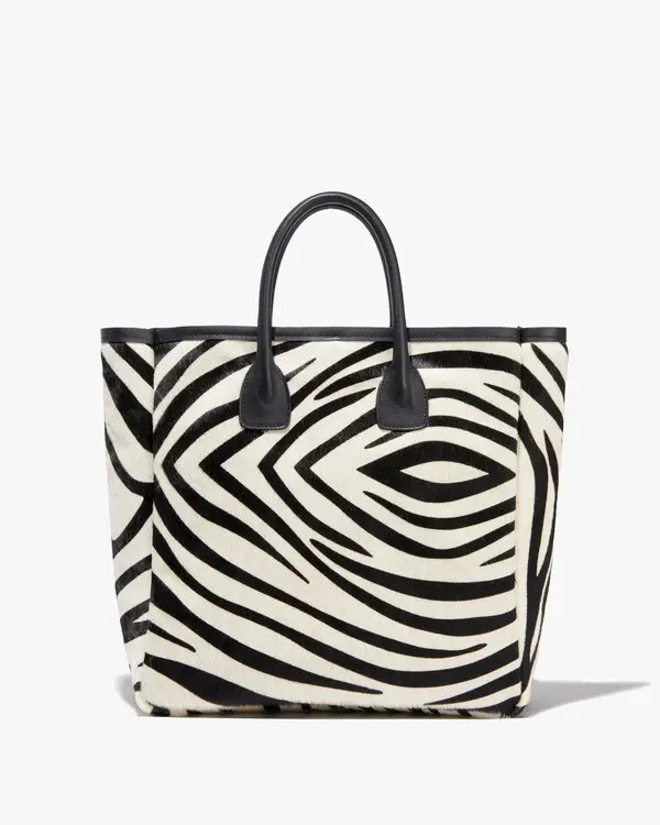 NILI LOTAN Freddie Top Handle Bag - Ivory/black Zebra Print