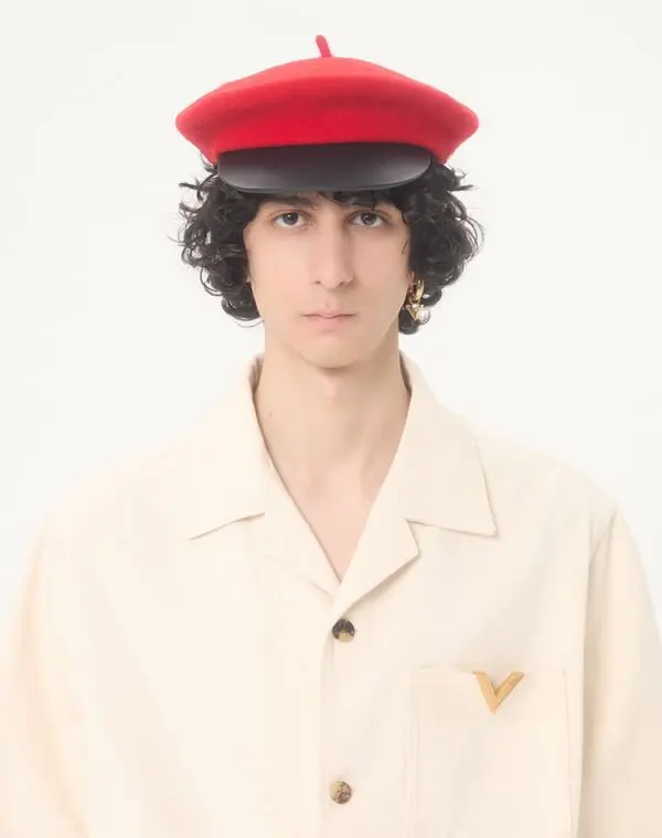 Valentino Garavani Denim Bowling Shirt With Vgold - Ivory
