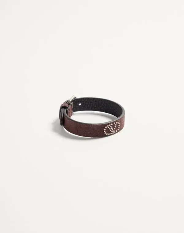 Valentino Garavani Vlogo Signature Suede And Metal Bracelet
