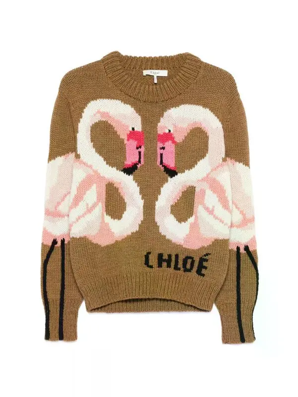 Chloé Intarsia-knit Sweater - Brown