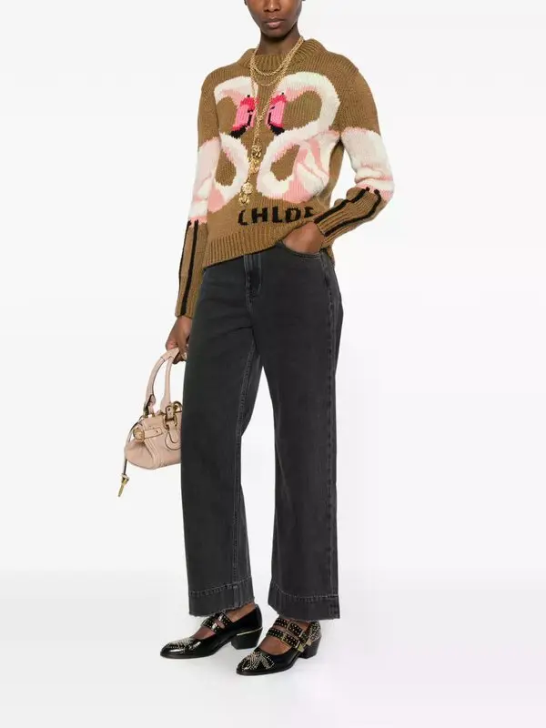 Chloé Intarsia-knit Sweater - Brown