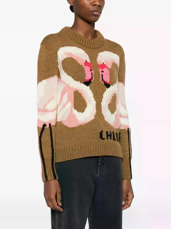 Chloé Intarsia-knit Sweater - Brown
