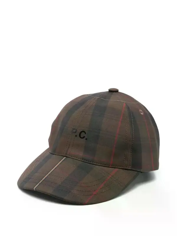 A.p.c. Plaid Baseball Cap - Brown