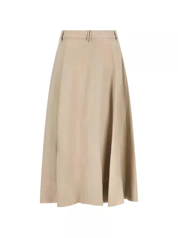 Brunello Cucinelli Pleated A-line Midi Skirt