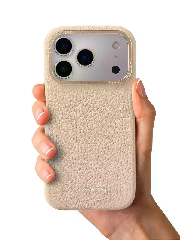 MAISON DE SABRE Logo-lettering Leather Iphone 17 Pro Case