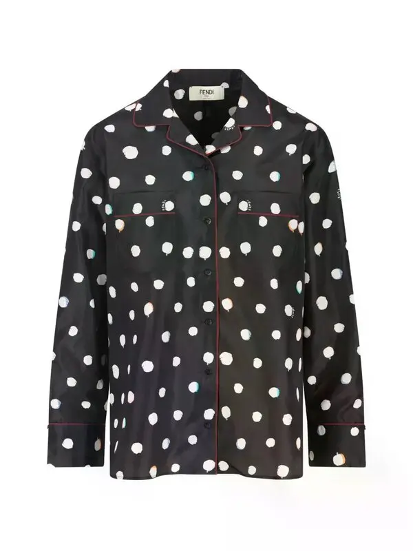 Fendi Polka-dot Piped Shirt - Black