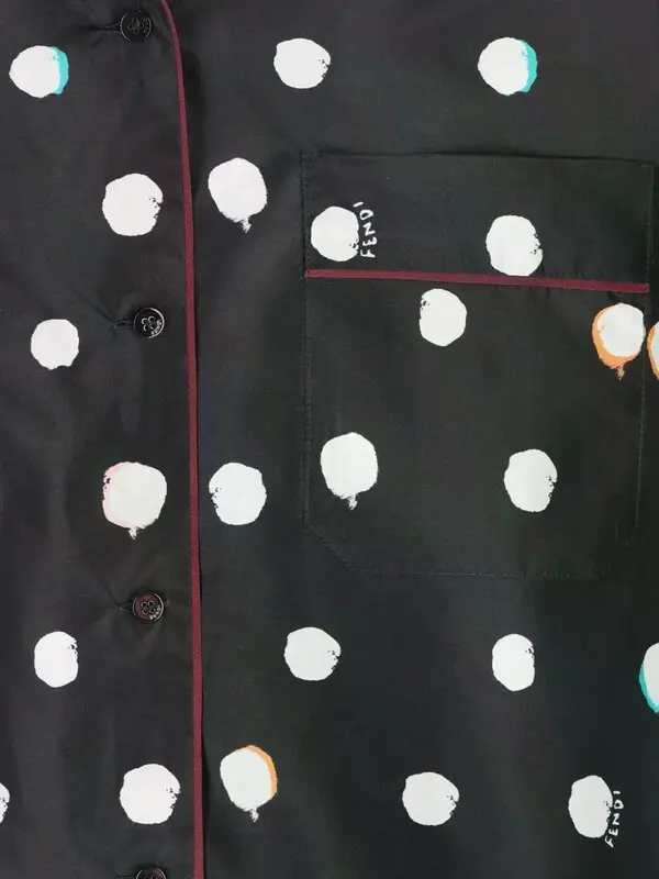 Fendi Polka-dot Piped Shirt - Black