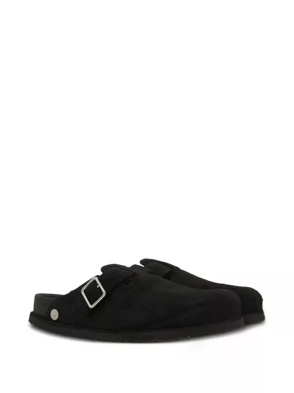 BIRKENSTOCK Boston Fur Mules - Black