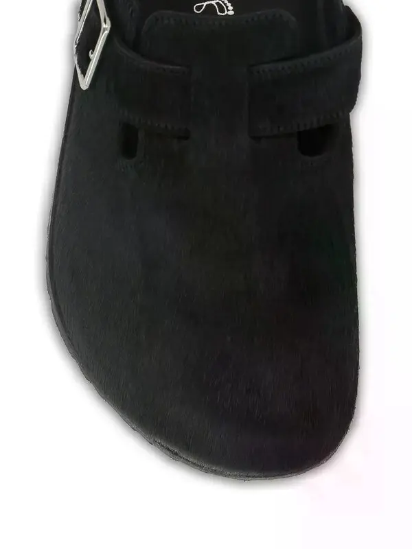 BIRKENSTOCK Boston Fur Mules - Black