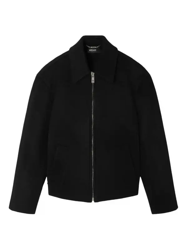 Versace Wool And Cashmere Blend Zip Long-sleeve Jacket