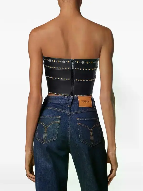 Versace Studded Leather Top