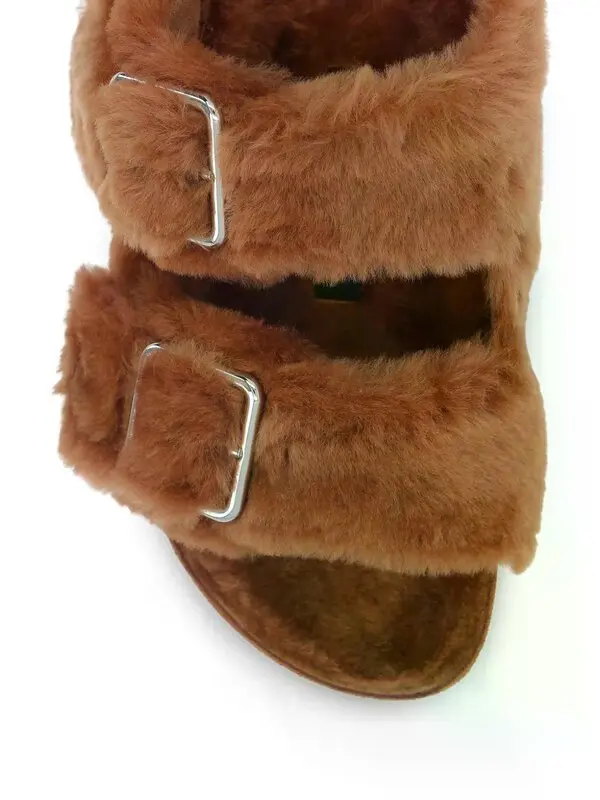 BIRKENSTOCK Arizona Shearling Sandals - Brown