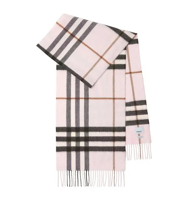 Burberry Cashmere Check Scarf - Pink