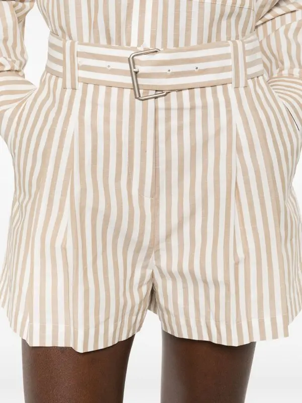 IRO PARIS Anemone Striped Cotton Shorts - Beige