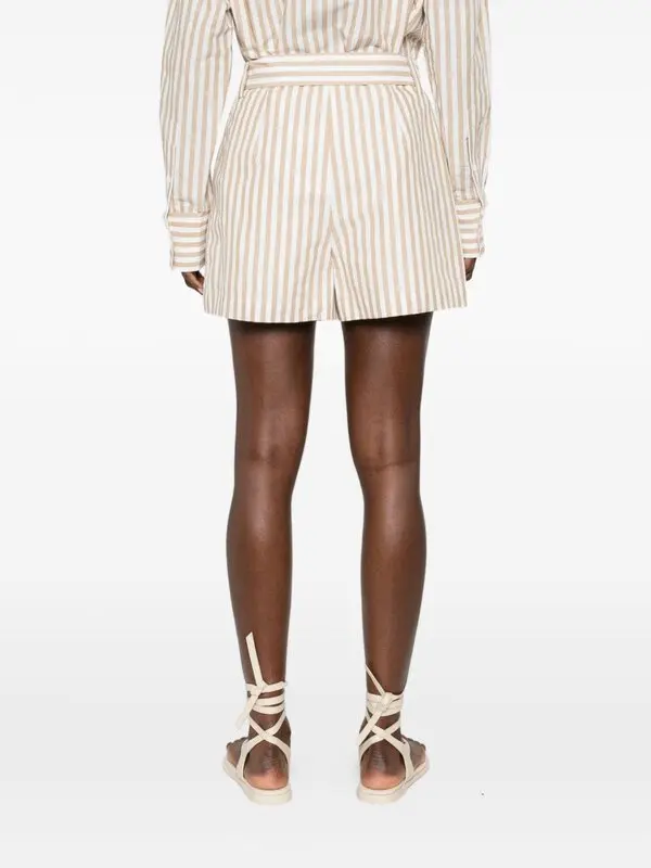 IRO PARIS Anemone Striped Cotton Shorts - Beige