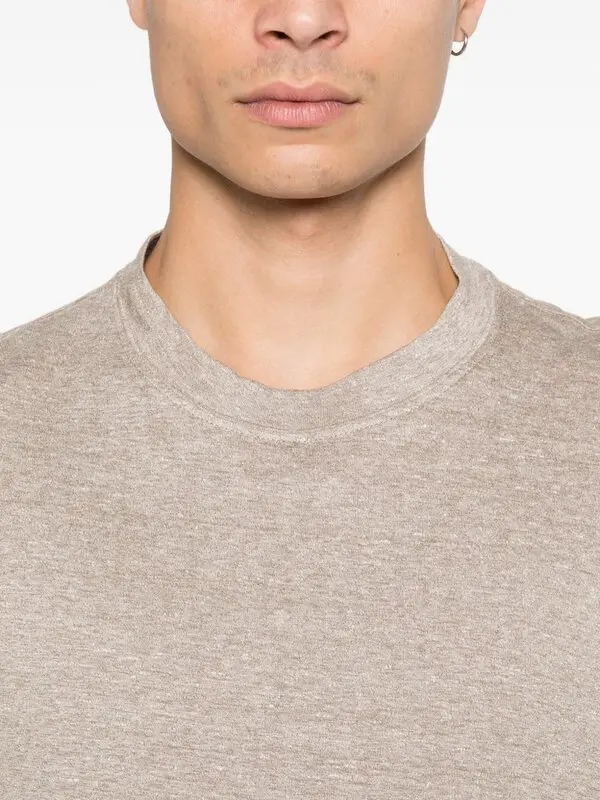 Brunello Cucinelli Linen Blend T-shirt - Brown
