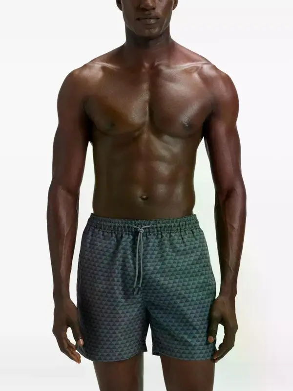 BOSS Geometric-print Swim Shorts