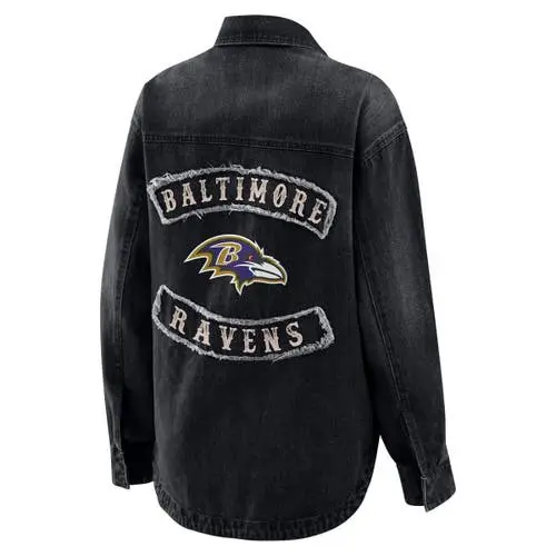 WEAR BY ERIN ANDREWS Baltimore Ravens Oversized Denim Shacket