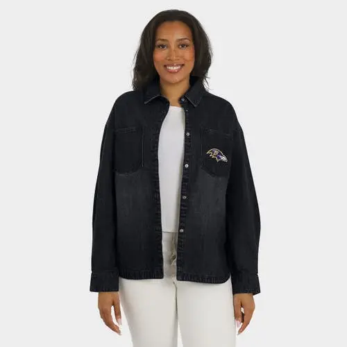 WEAR BY ERIN ANDREWS Baltimore Ravens Oversized Denim Shacket