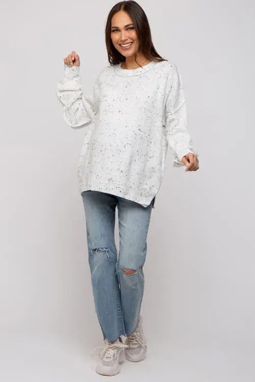 PINKBLUSH Speckled Knit Sweater - Ivory