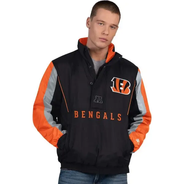 STARTER Cincinnati Bengals Gridiron Half-zip Jacket