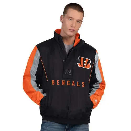STARTER Cincinnati Bengals Gridiron Half-zip Jacket