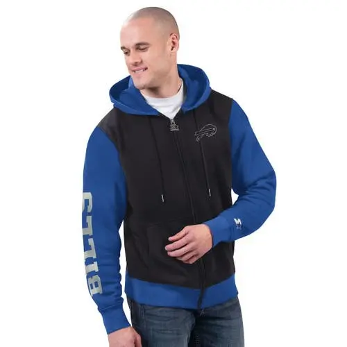 STARTER Buffalo Bills Thursday Night Gridiron Full-zip Hoodie - Black