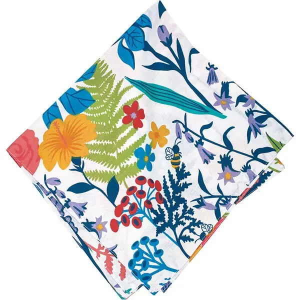 CAROL & FRANK Quinn Cotton Floral Napkin Set Of 4 - Blue