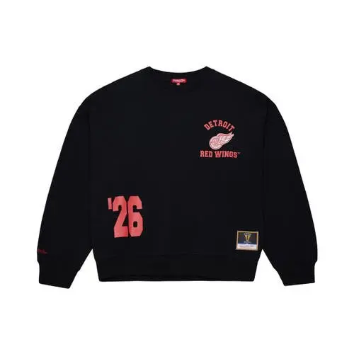 Mitchell & Ness Detroit Red Wings Vintage Crewneck Sweatshirt - Black