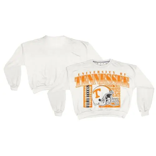 PRESSBOX Tennessee Volunteers Oversized Retro Sweatshirt - White