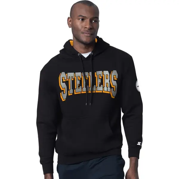 STARTER Pittsburgh Steelers Thursday Night Gridiron Hoodie - Black