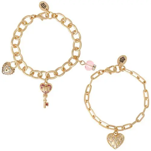 Juicy Couture Charm Bracelet Set - Gold Tone