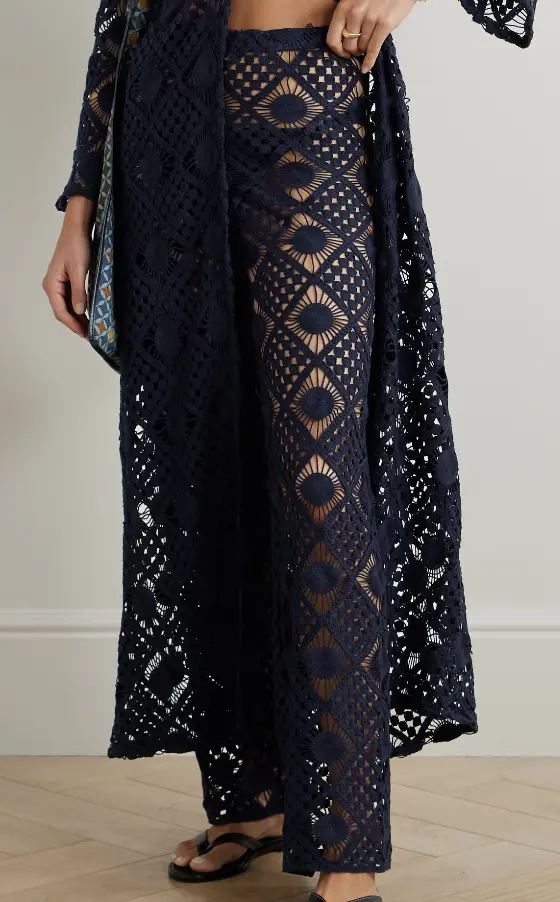 SARA CRISTINA Playa Crocheted Cotton Pants