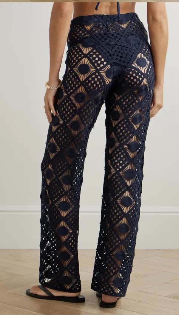 SARA CRISTINA Playa Crocheted Cotton Pants