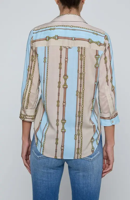 L'Agence Camille Chain Print Button-up Shirt