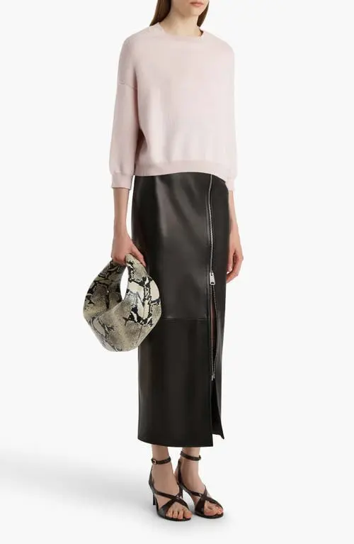 Khaite Gres Plongé Leather Pencil Skirt