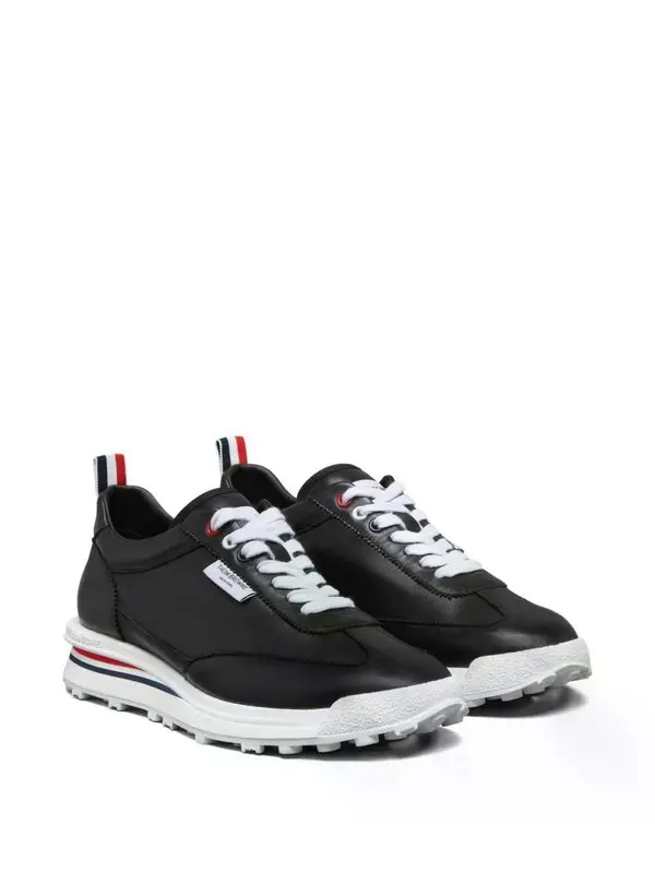 Thom Browne Soft Nappa Rwb Tech Runner Sneakers - Black