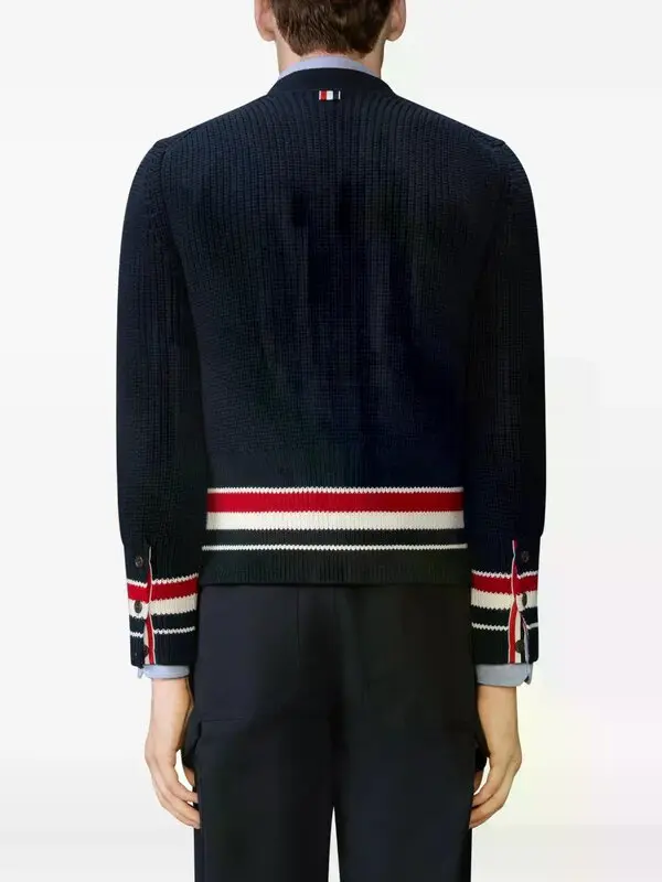 Thom Browne Button-fastening V-neck Cotton Cardigan