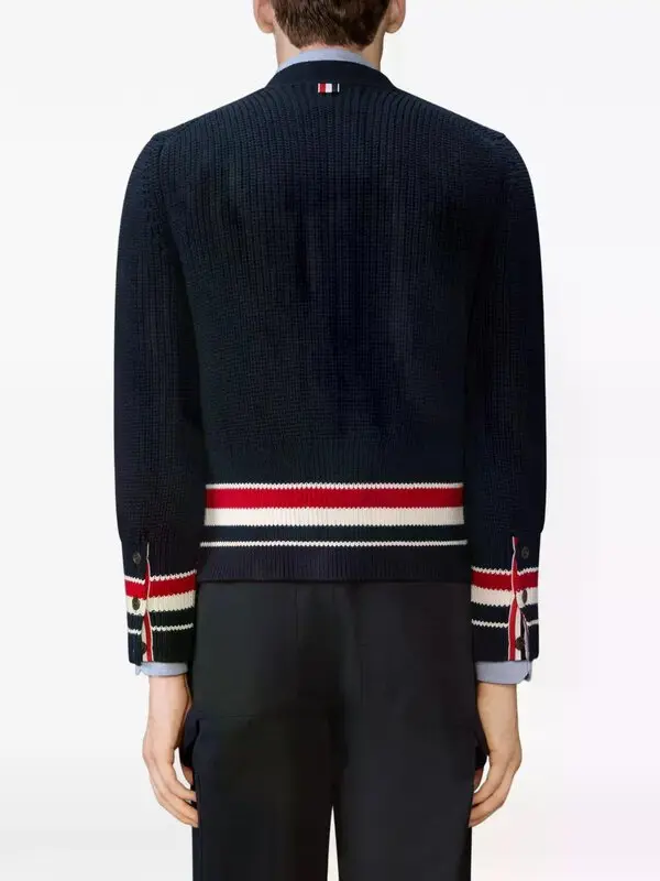Thom Browne Button-fastening V-neck Cotton Cardigan
