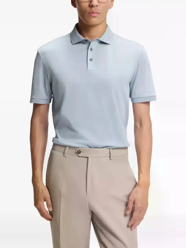 BOSS Buttoned Polo Shirt - Blue