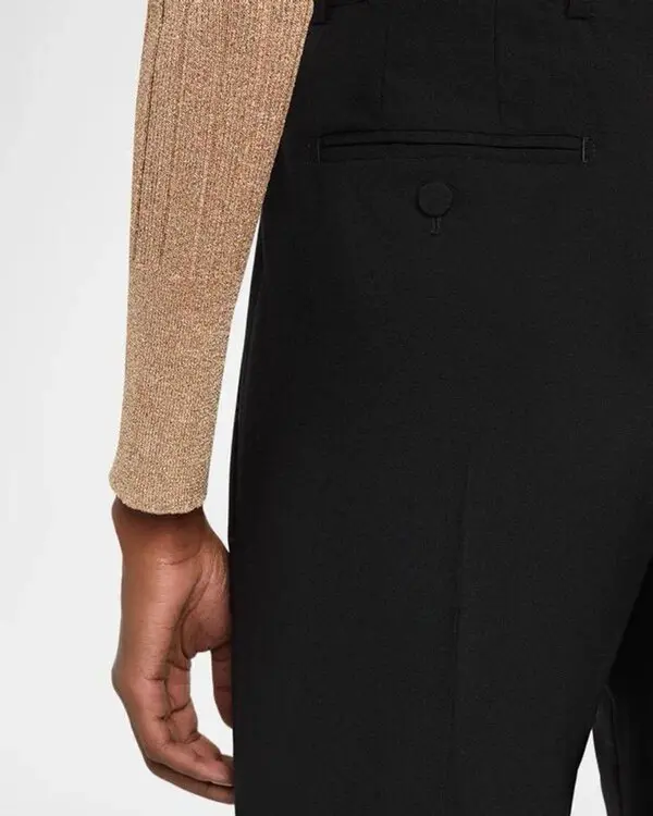 TOM FORD Wool Stretch Straight-leg Trousers - Black