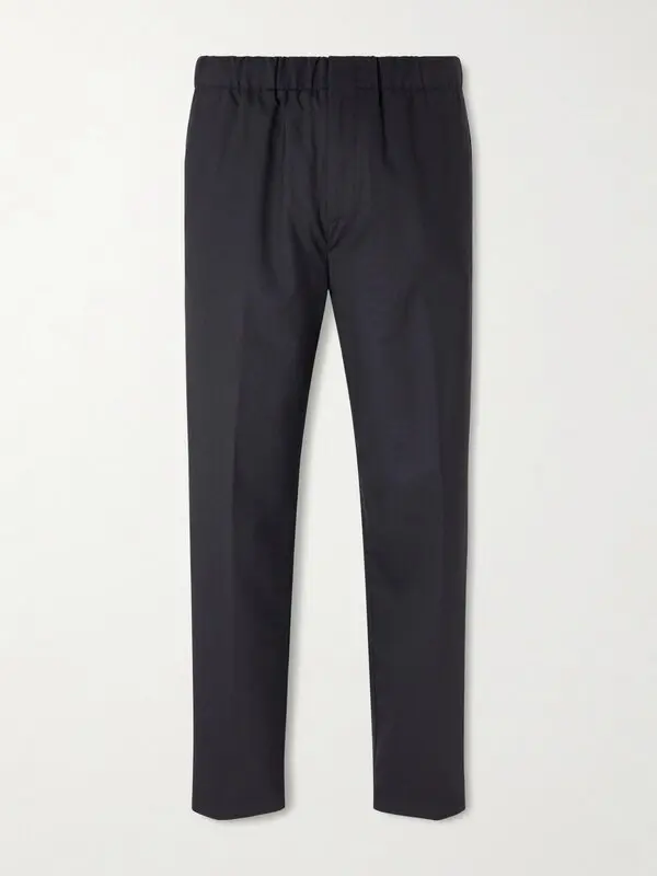LARDINI Pavice Straight-leg Cotton Trousers - Black