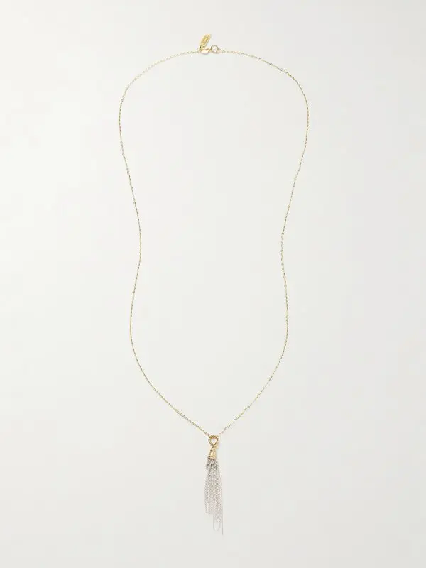 LOREN STEWART Tasseled Sterling Silver Necklace - Gold