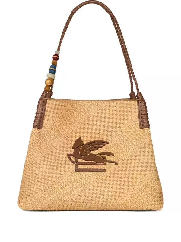 Etro Raffia Tote Bag With Beaded Detail