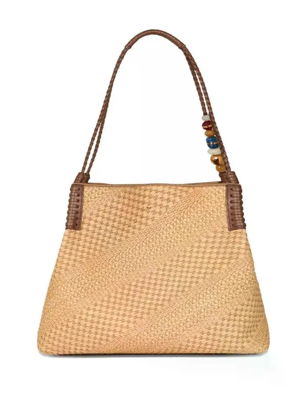 Etro Raffia Tote Bag With Beaded Detail
