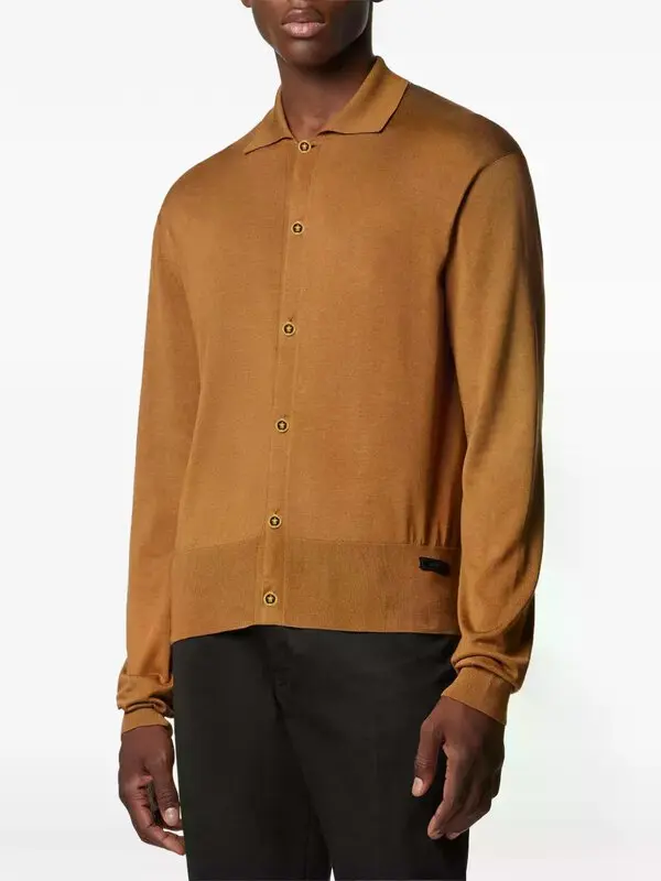 Versace Button-front Collared Cardigan - Brown