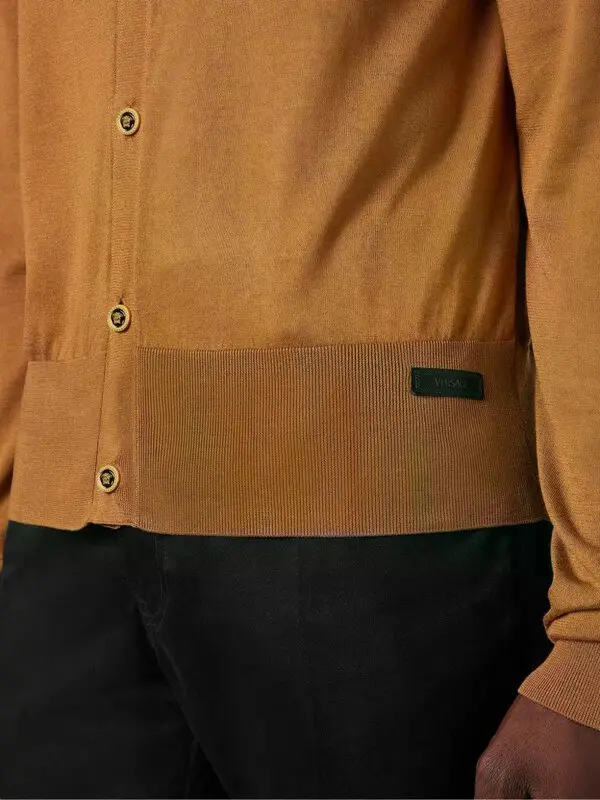 Versace Button-front Collared Cardigan - Brown
